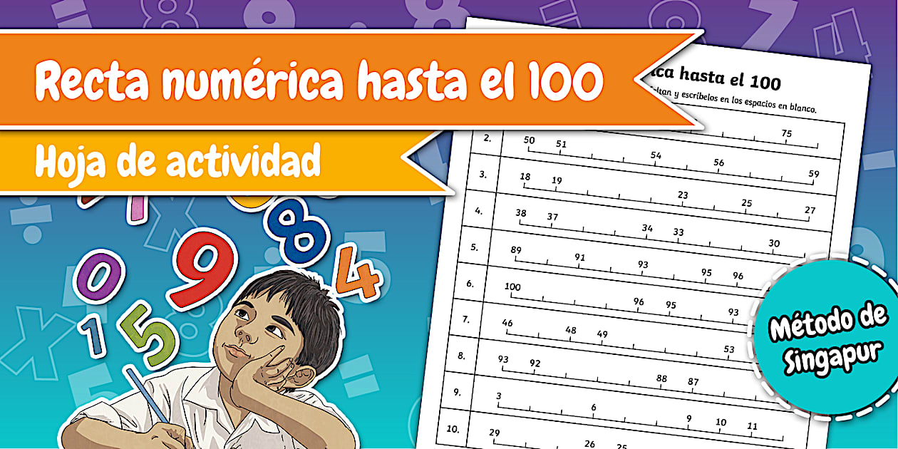 Hoja de actividad: Recta numérica hasta el 100