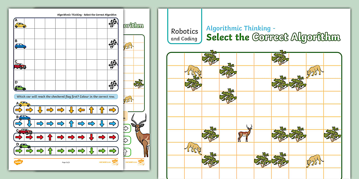 Robotics And Coding Select The Correct Algorithm Twinkl