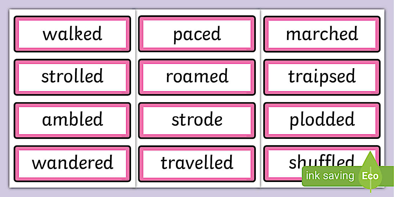 Synonyms for Walked (teacher made) - Twinkl