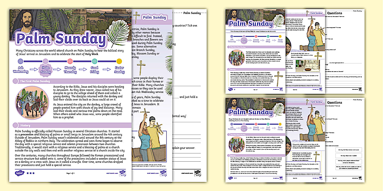 LKS2 Palm Sunday Differentiated Comprehension Activity