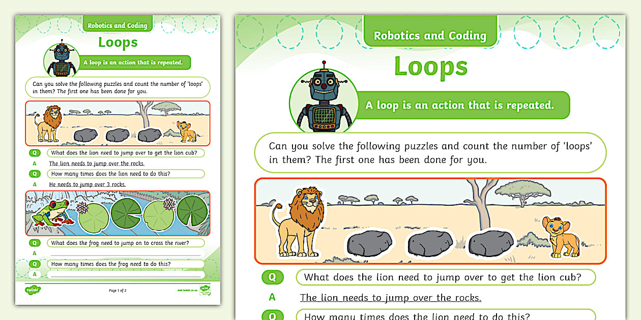Robotics and Coding - Learning about Loops (teacher made)