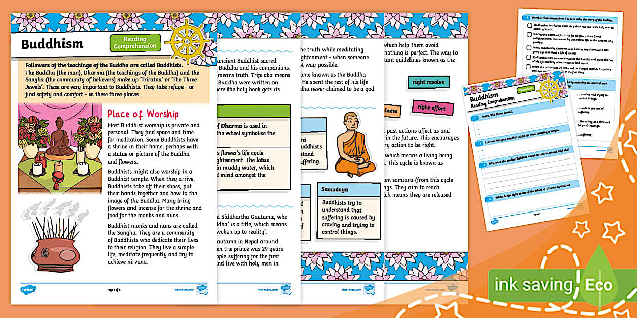 Buddhism Reading Comprehension (Ages 5 - 7) (Teacher-Made)