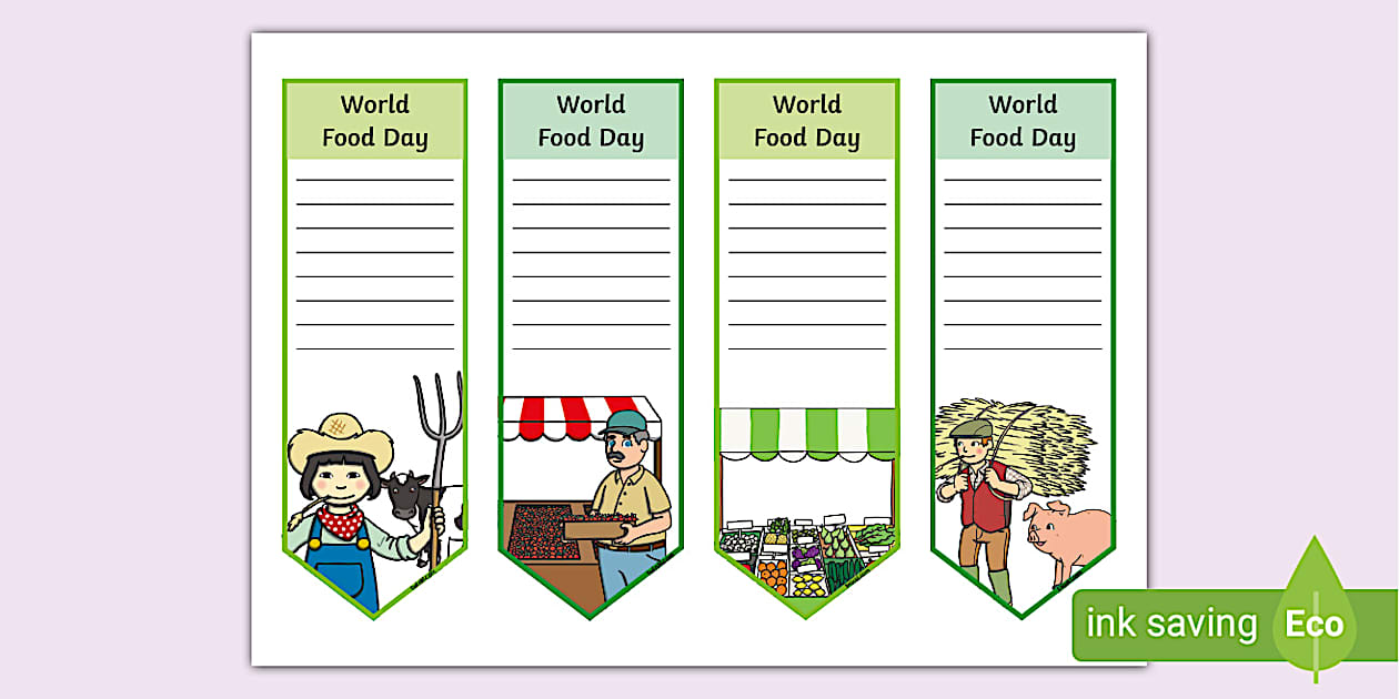 SA World Food Day Bookmarks (professor feito) - Twinkl
