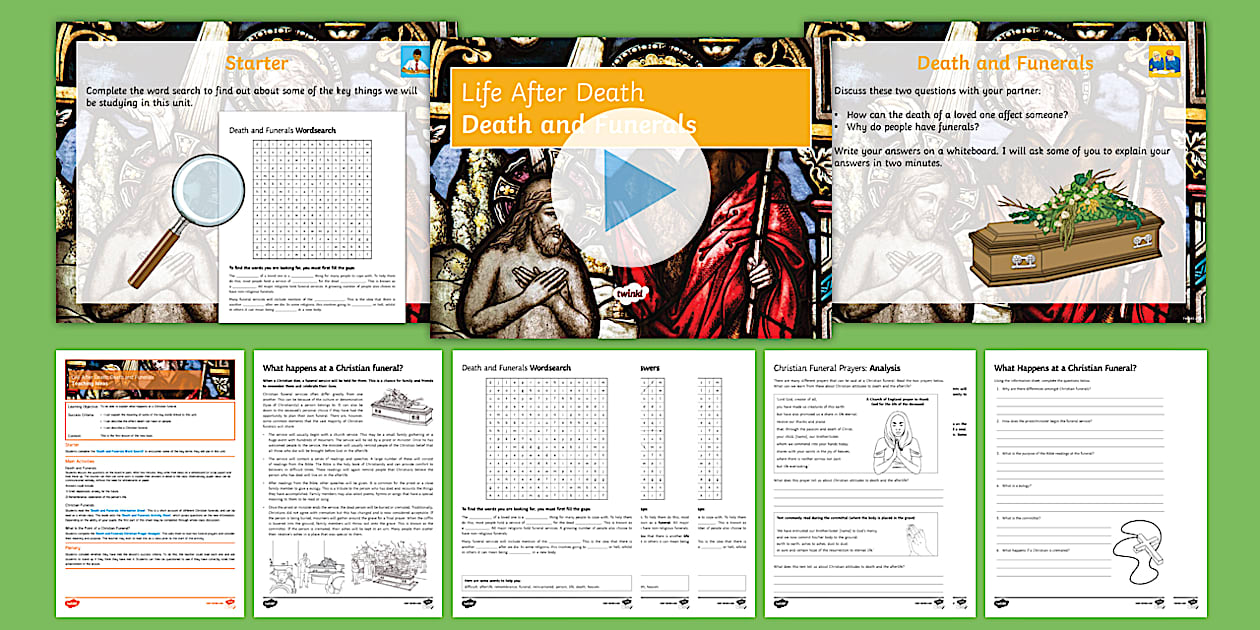 Death and Funerals Lesson Pack - Life after death; afterlife; Christianity;