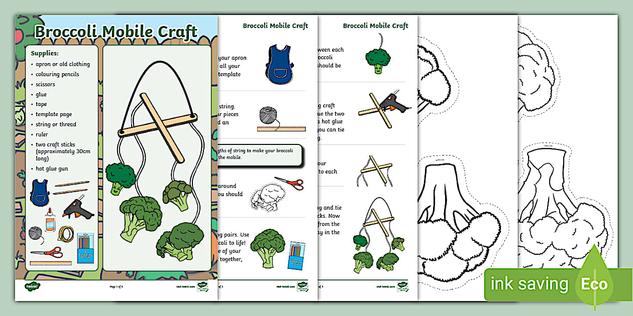 Broccoli Mobile Craft (Teacher-Made) - Twinkl