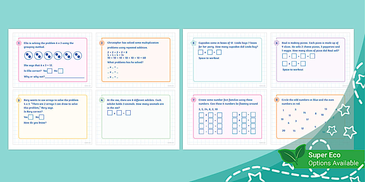 Multiplication: Challenge Cards (Ages 6 - 7) (Teacher-Made)