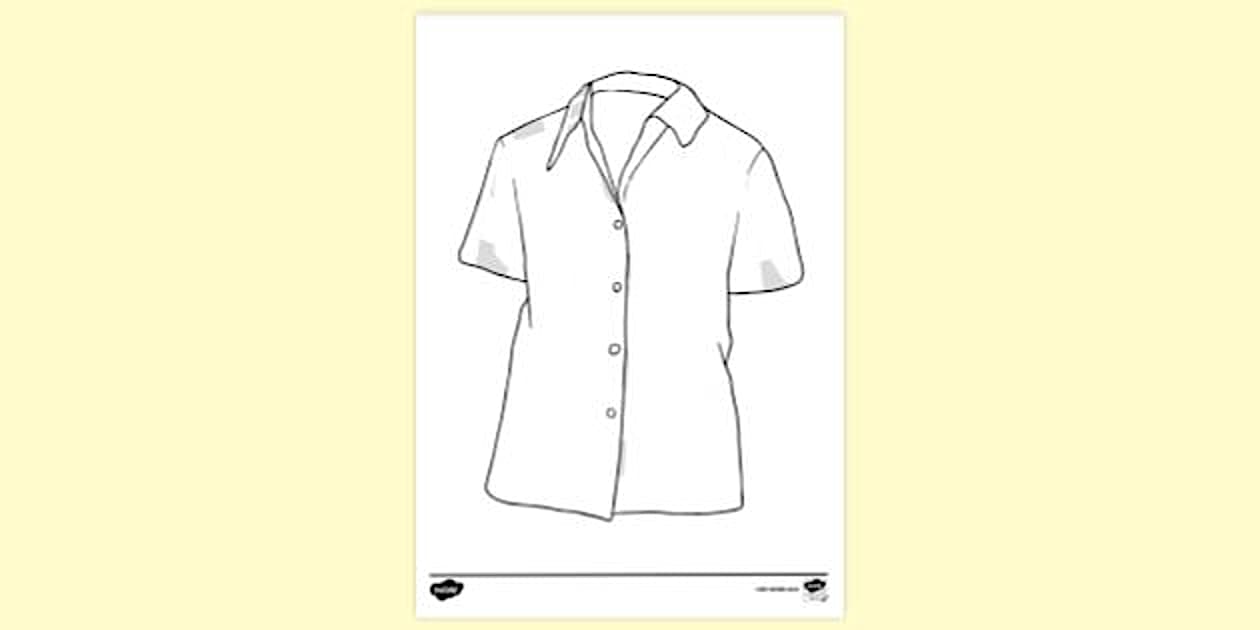 Shirt Blouse Colouring Sheet | Colouring Sheets - Twinkl
