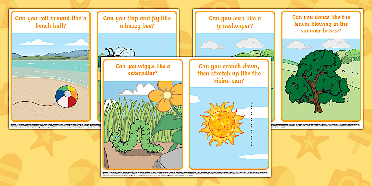 Summer Movement Cards | Gross Motor Skills | Twinkl