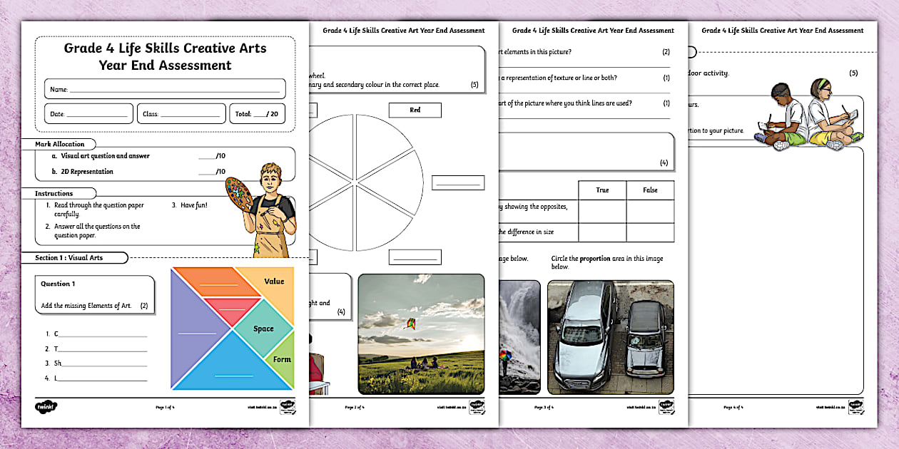Grade 4 Life Skills Creative Arts Term 4 Assessment - Twinkl