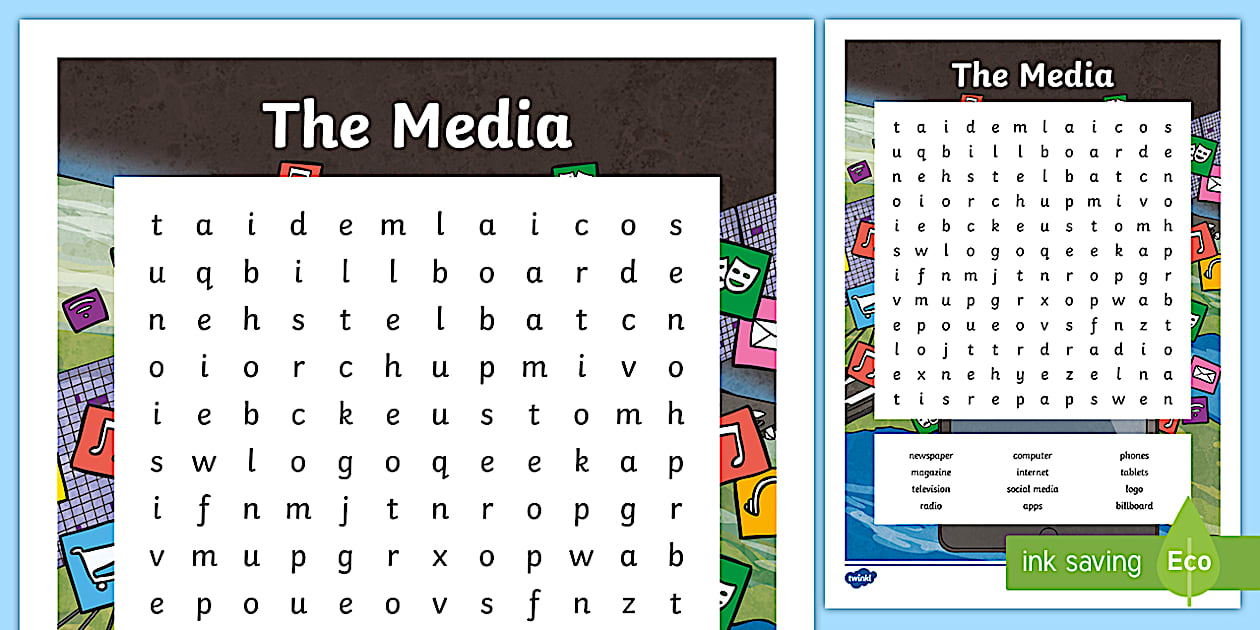 The Media Word Search (teacher made) - Twinkl