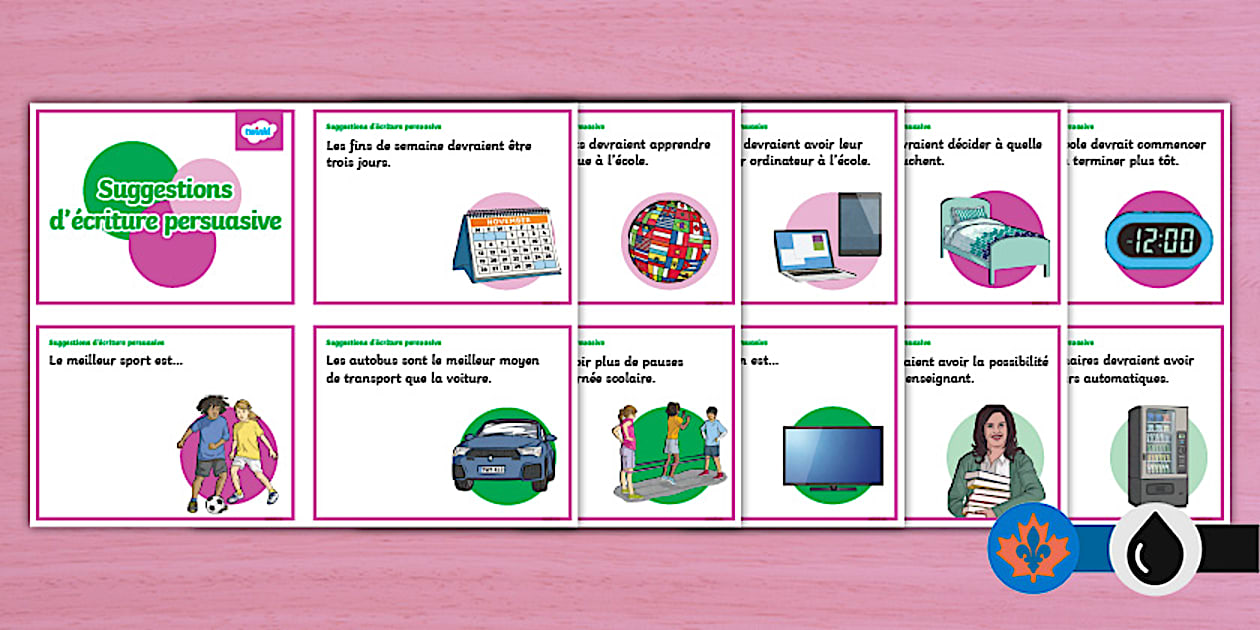 Persuasive Essay Topics – French Writing Prompts