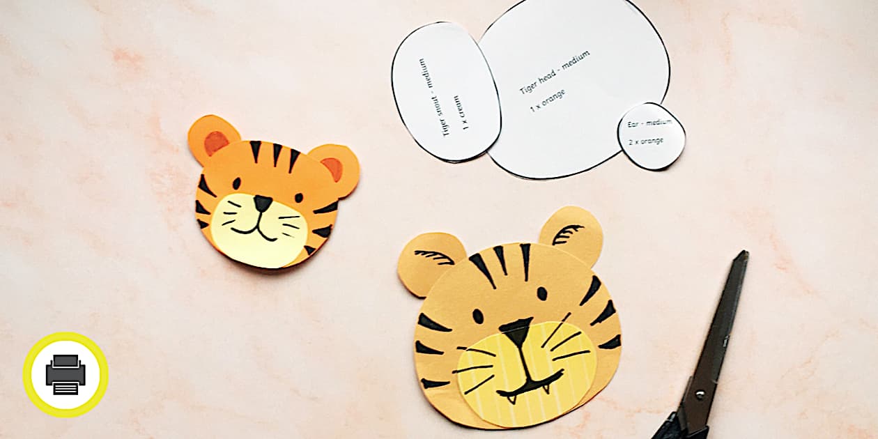 Year of the Tiger - Tiger Face Paper Craft Templates
