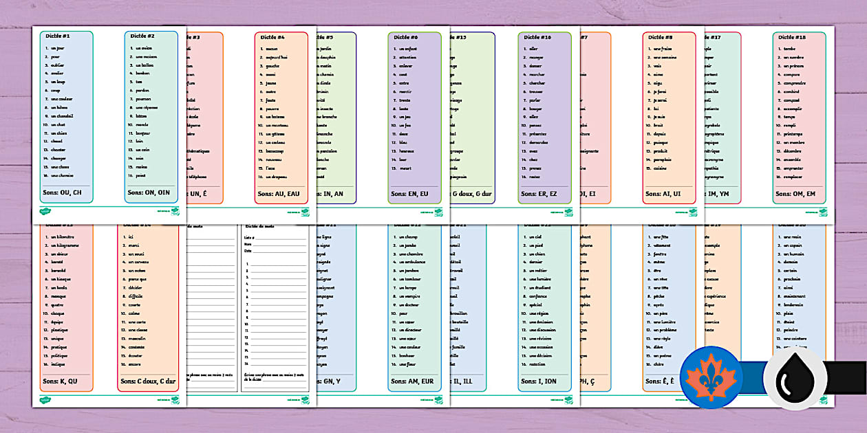 Sound-Based Dictée (French Spelling Tests) (Teacher-Made)
