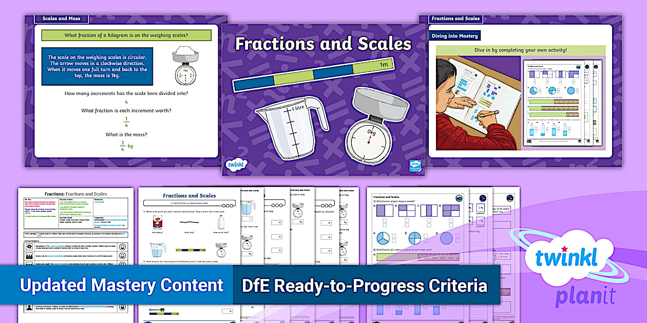 👉 Y3 Fractions and Scales PlanIt Maths Lesson 5 - Twinkl