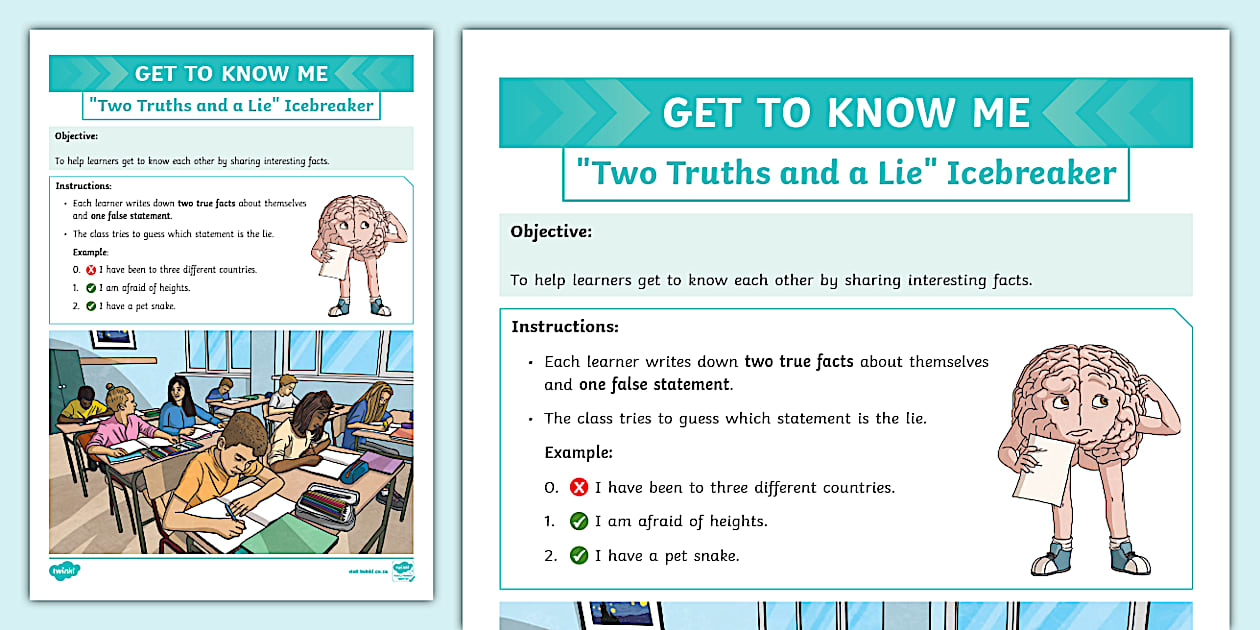 GET TO KNOW ME "Two Truths and a Lie" Icebreaker