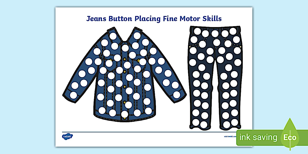 Jeans-Themed Button Placing Activity - EYFS (teacher made)