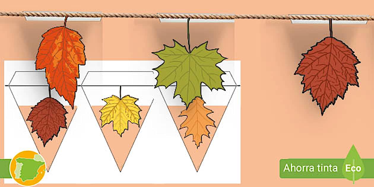 Banderines de exposición: Las hojas del otoño - Twinkl