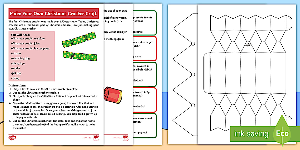 SA Make Your Own Christmas Cracker Craft Activity - Twinkl