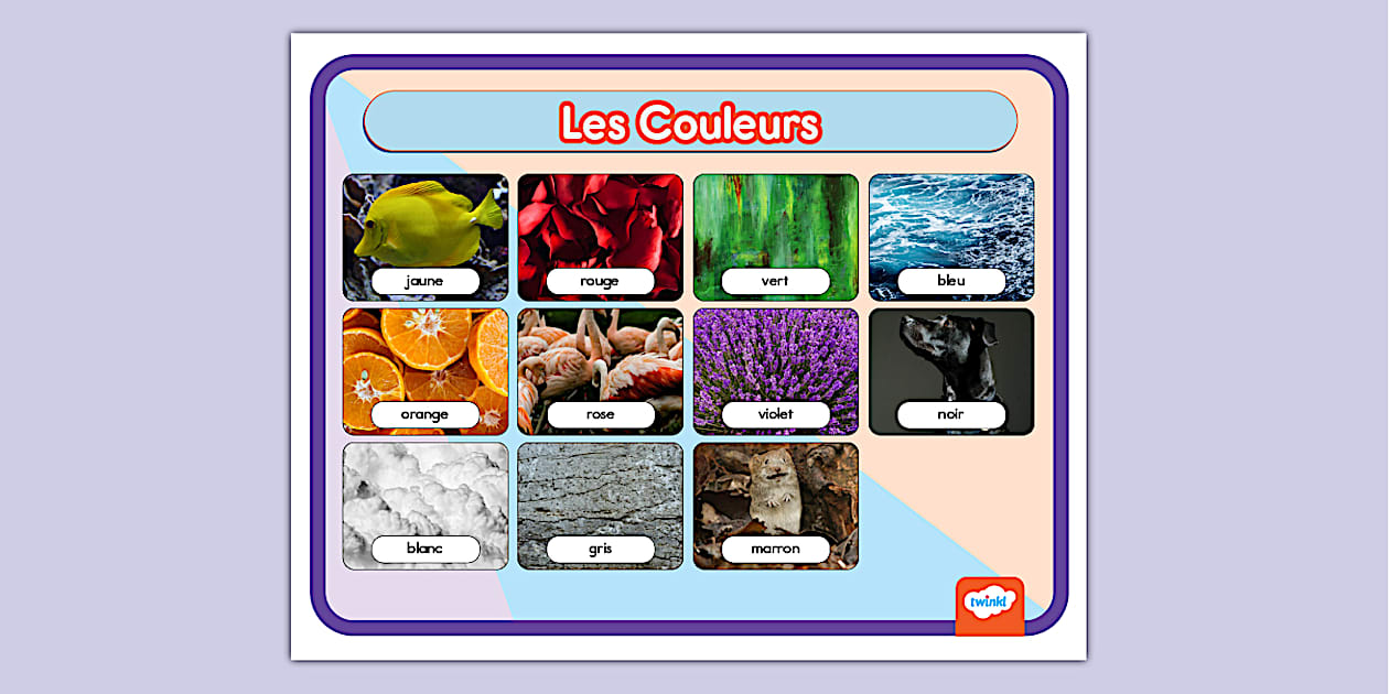Affichage les couleurs en français | Ressource Twinkl