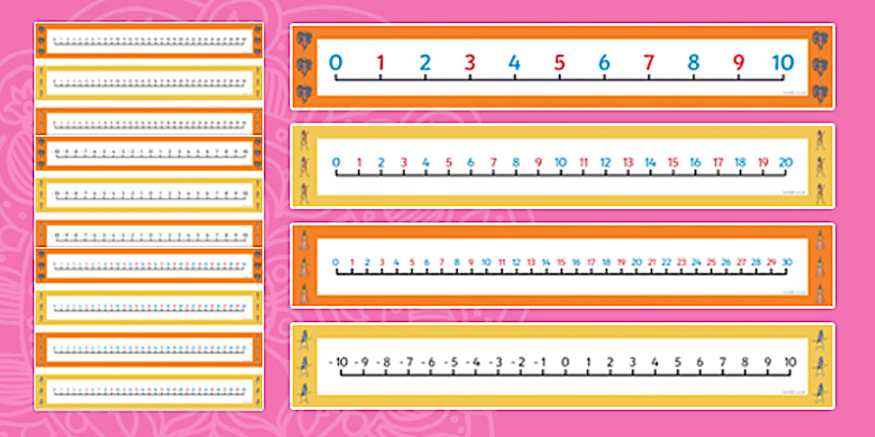 Diwali themed Number Lines (teacher made) - Twinkl