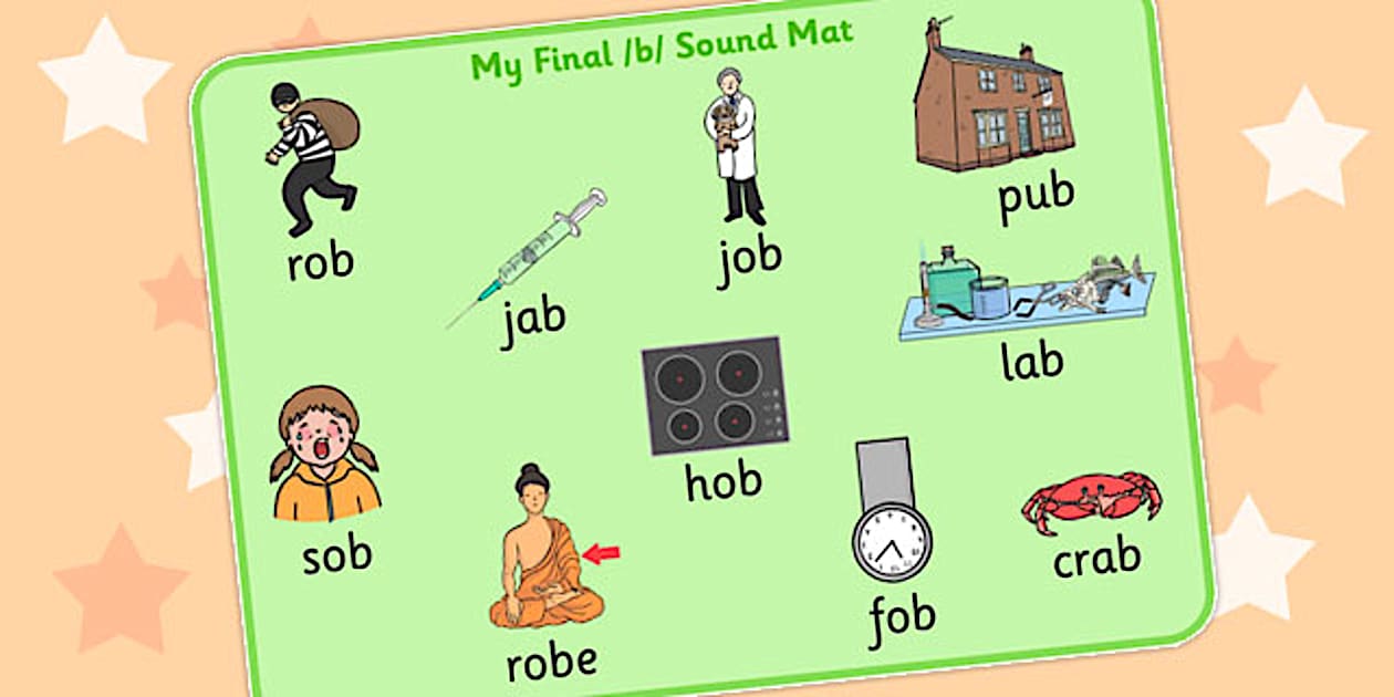 Final B Sound Word Mat 2 (teacher made) - Twinkl