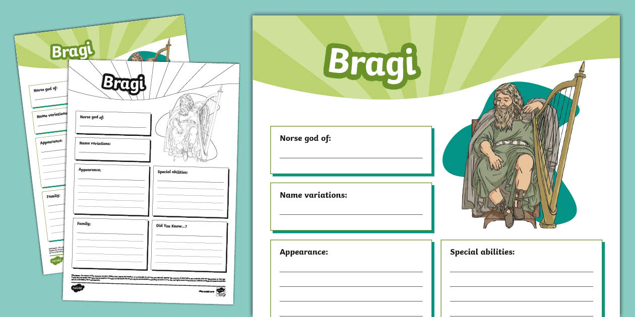 Bragi Fact File Template - Twinkl History (teacher made)