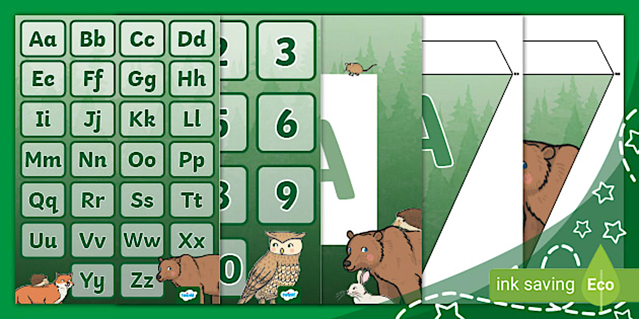 Bunting and Wall Art Pack - Forest (teacher made) - Twinkl