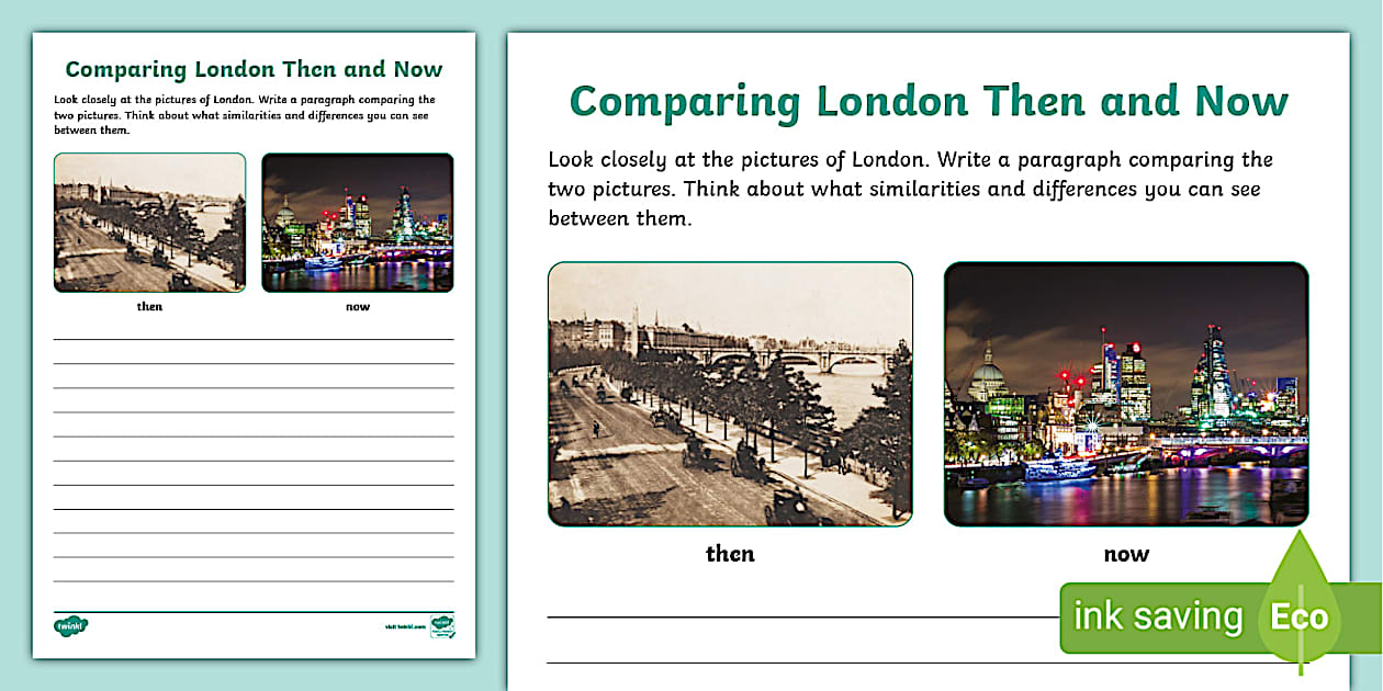 London Then and Now Comparison Activity - Twinkl