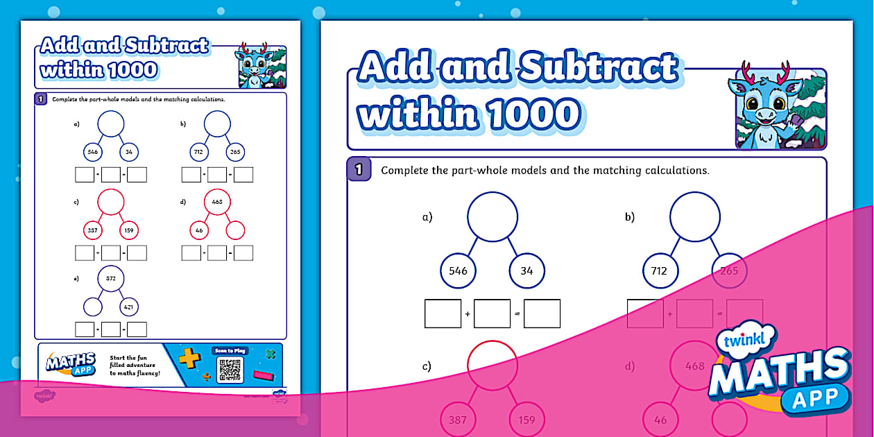 👉 Y5 Add and Subtract within 1000 Skill Safari Activity Sheet