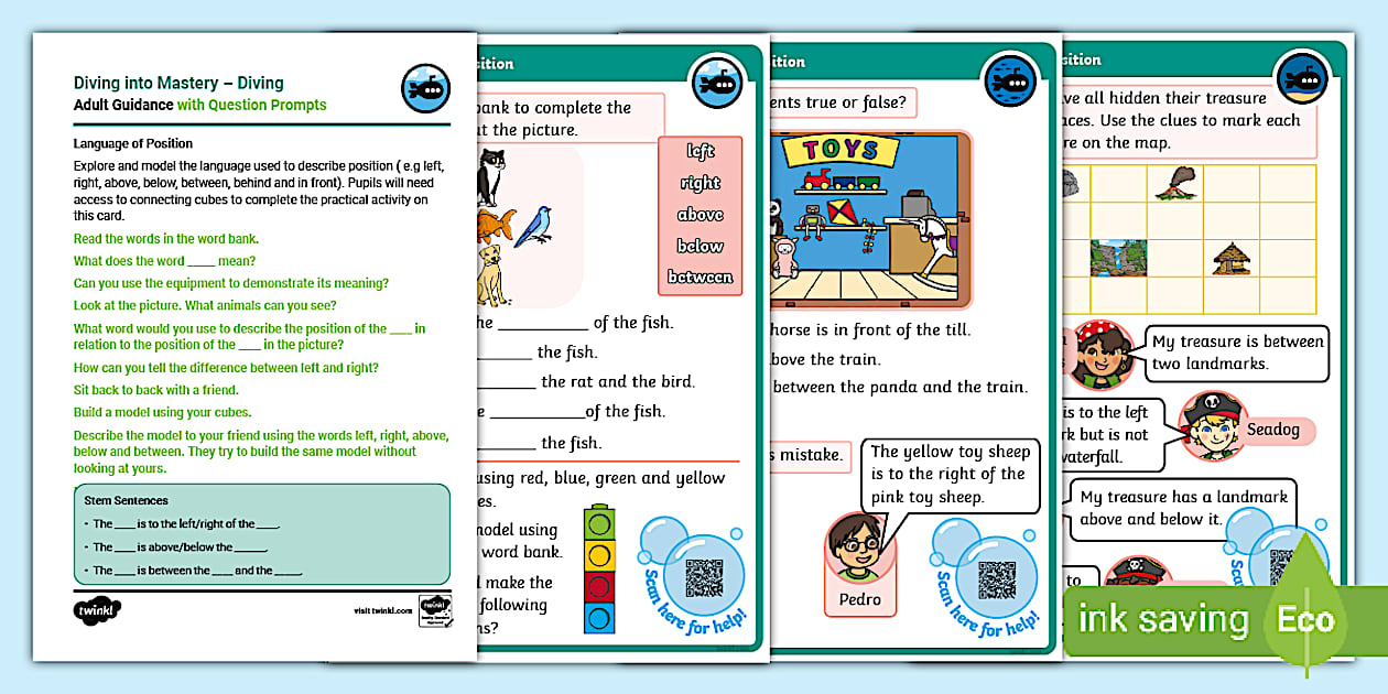 👉 Year 2 DiM: Step 1 Language of Position Activity Cards