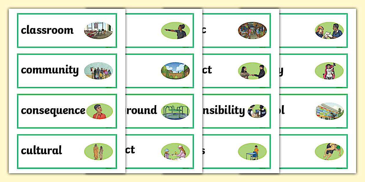 Rules Topic Word Cards (teacher made) - Twinkl