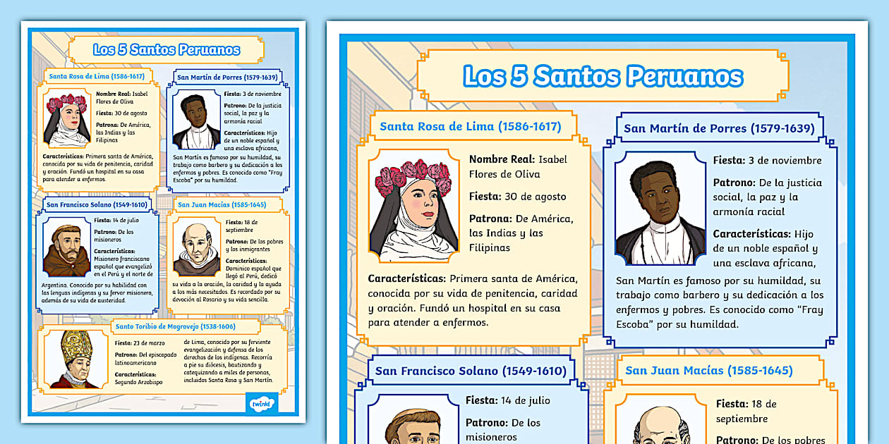 Infografía: Los santos peruanos | Recursos Educativos Twinkl
