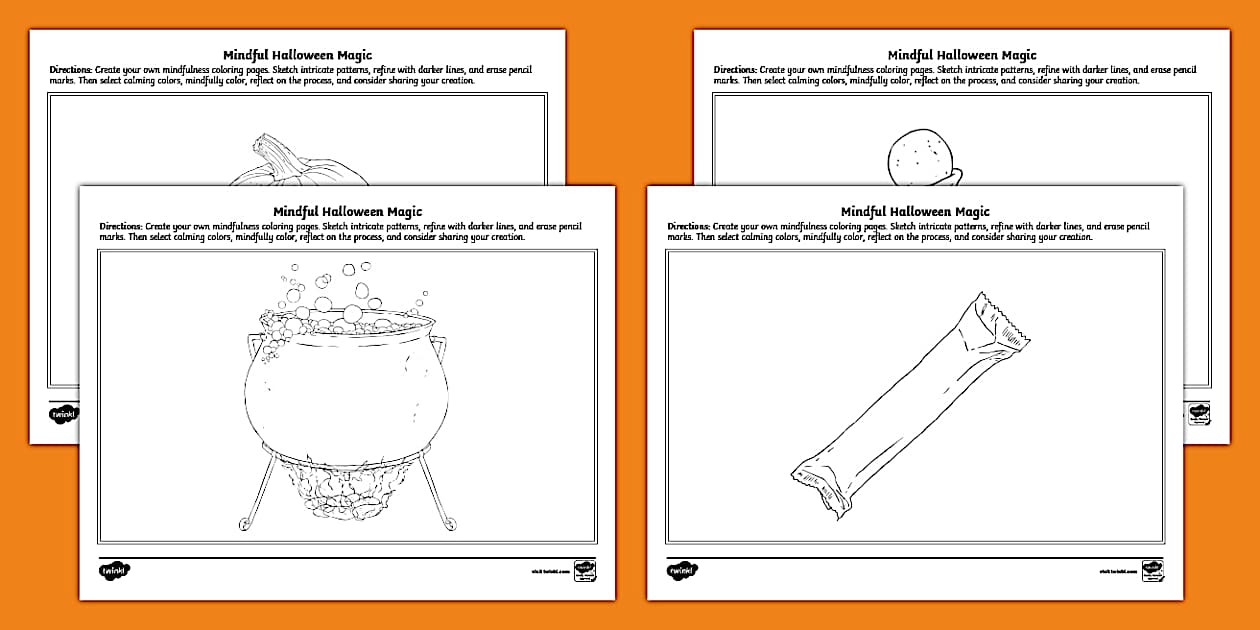 Mindful Halloween Magic: Creating Tranquil Coloring Sheets