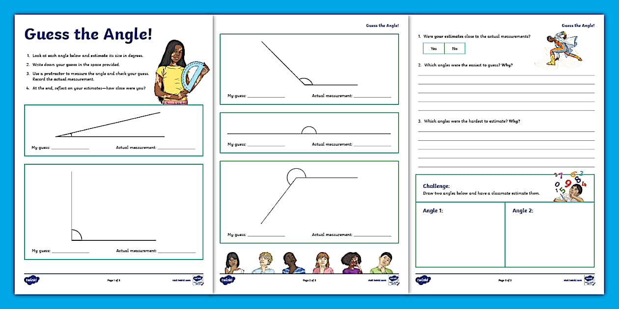 Guess the Angle Activity Sheet (teacher made) - Twinkl