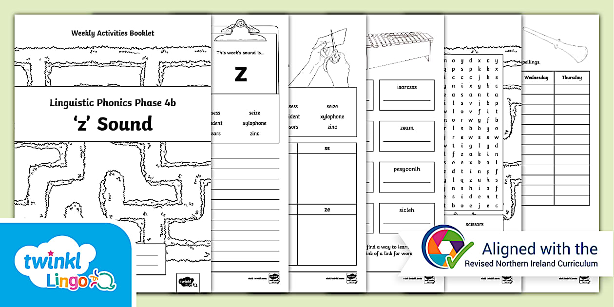 Northern Ireland Linguistic Phonics Phase 4b z Sound Booklet