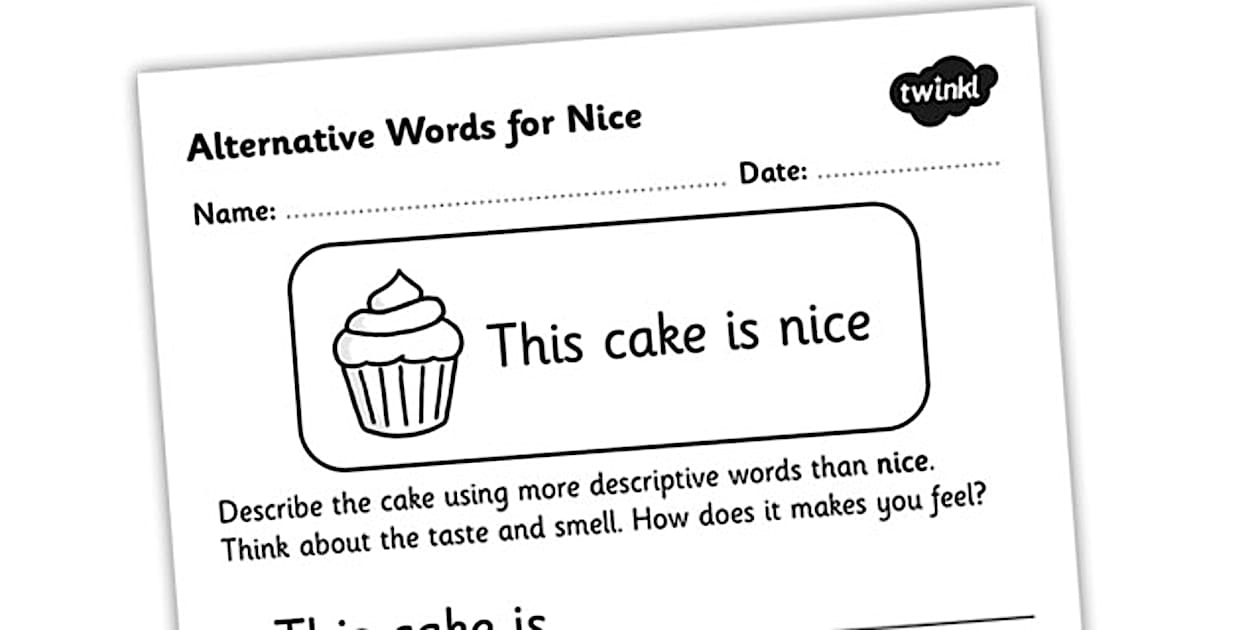 Alternative Words For Nice Worksheet