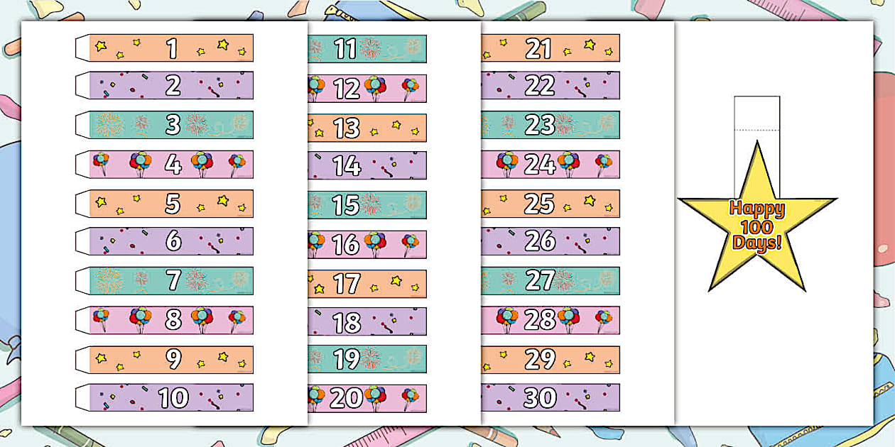 100 Days Paper Chains - Craft For 100 Days of School
