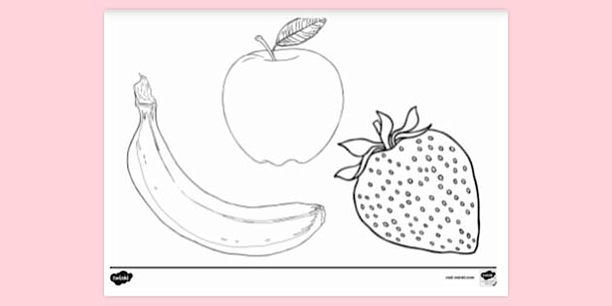 Realistic Fruit Colouring Sheet | Colouring Sheets - Twinkl