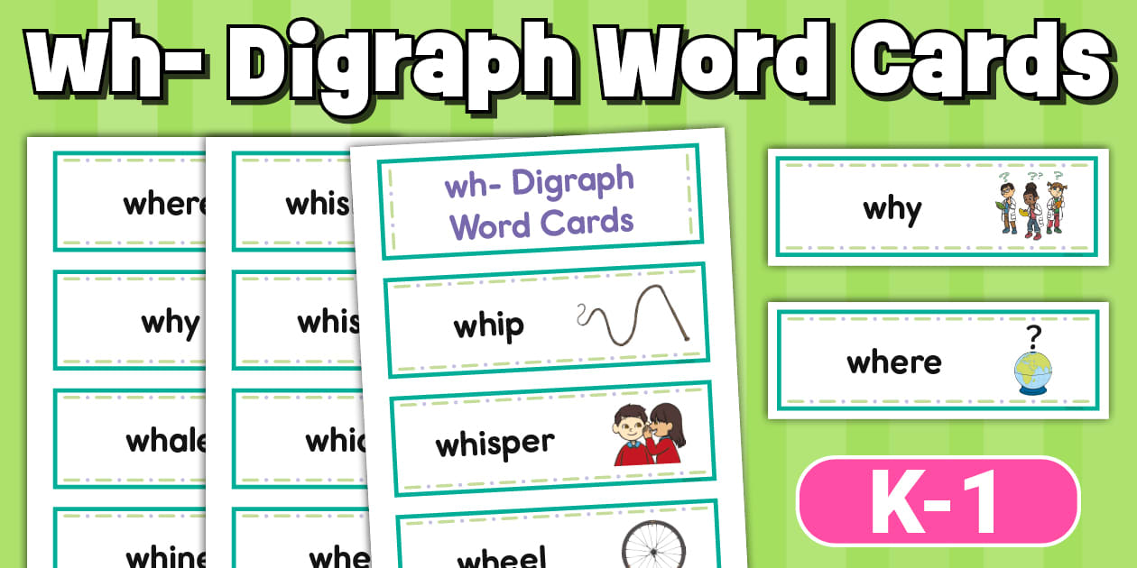 wh- Digraph Word Cards