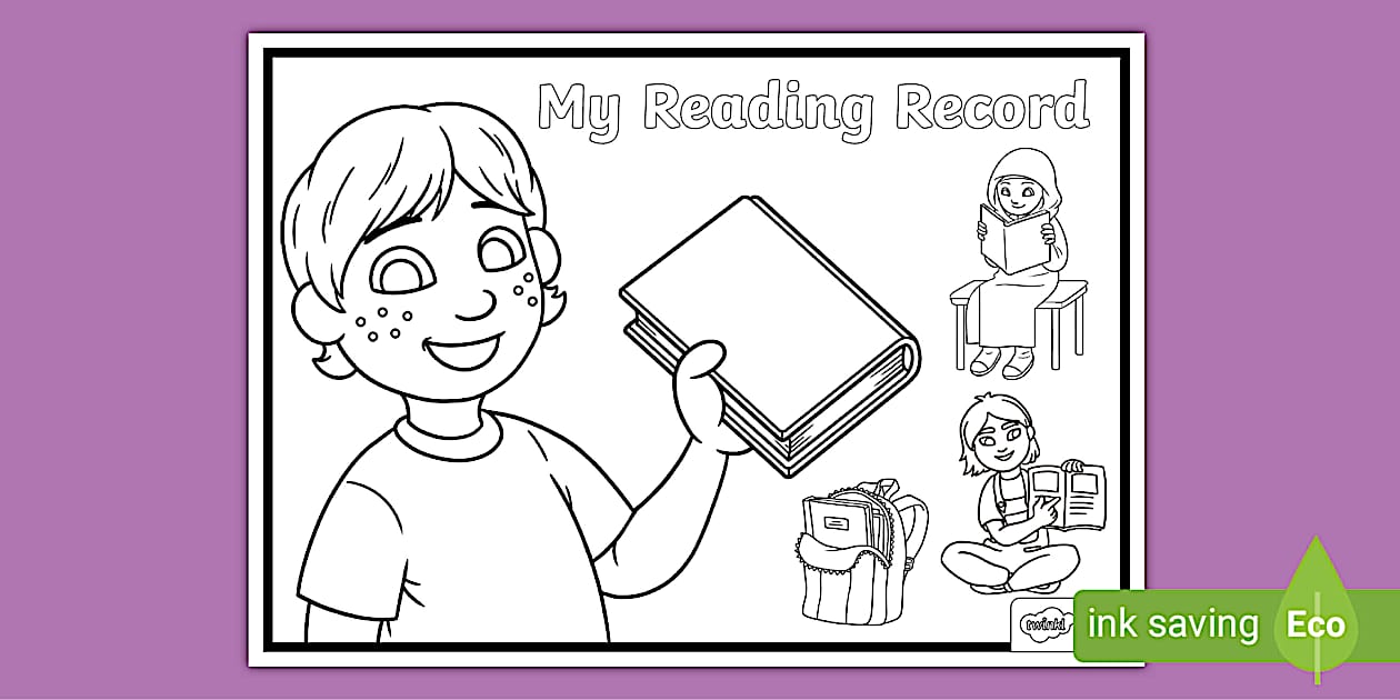 My Story Book: Reading Record Colouring Title Page - Twinkl