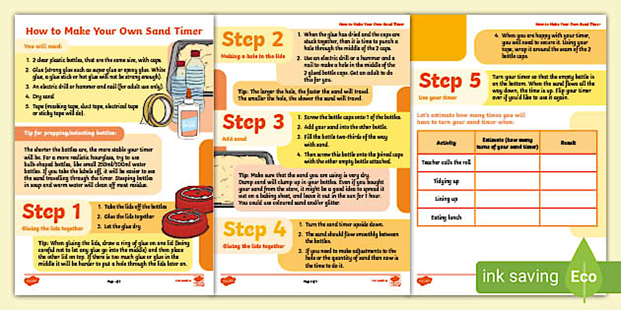 How to make your own Sand Timer Activity Sheet - Twinkl