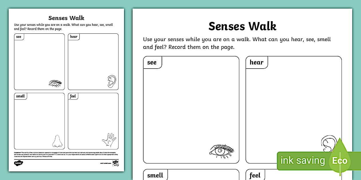 Senses Walk Activity Sheet (teacher made) - Twinkl
