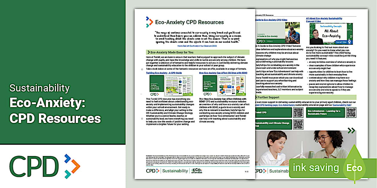 Eco-Anxiety CPD Resources (Teacher-Made) - Twinkl