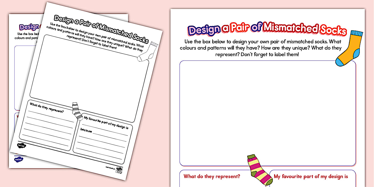 Design a Pair of Mismatched Socks Worksheet (Teacher-Made)
