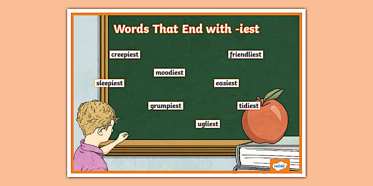 Words Ending with -iest Word Mat (Teacher-Made) - Twinkl
