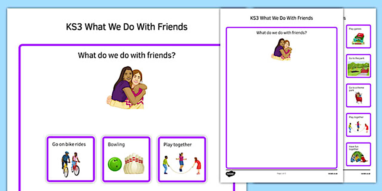 Editable KS3 What We Do With Friends Cut and Stick Activity