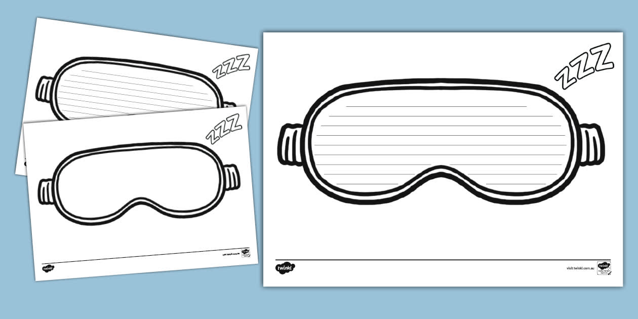 * NEW * Sleep Mask Writing Template (teacher made) - Twinkl