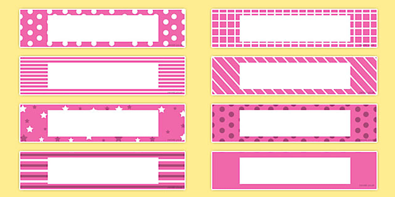 👉 Gratnells Tray Labels Pink - Twinkl