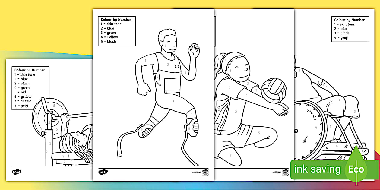 Paralympics Color by Number (Teacher-Made) - Twinkl