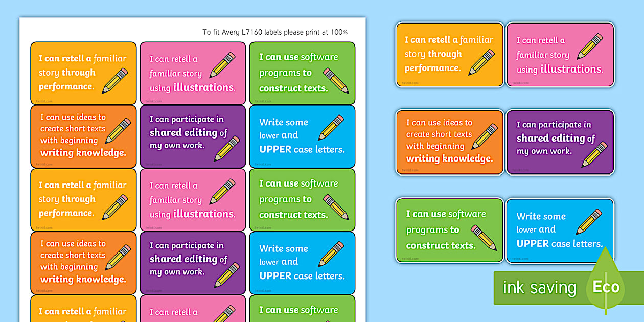 Foundation Level Writing Assessment Stickers (Teacher-Made)